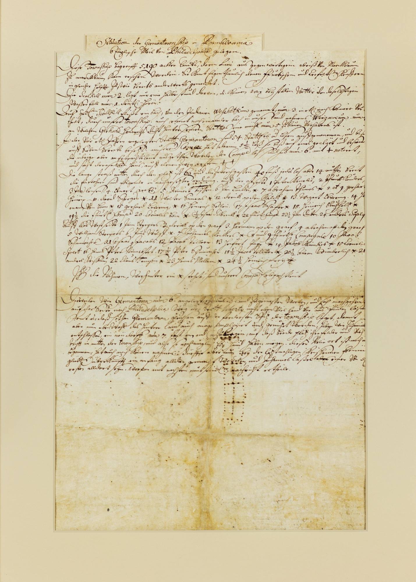 Manuscript plan of Germantown, Pennsylvania with manuscript ...